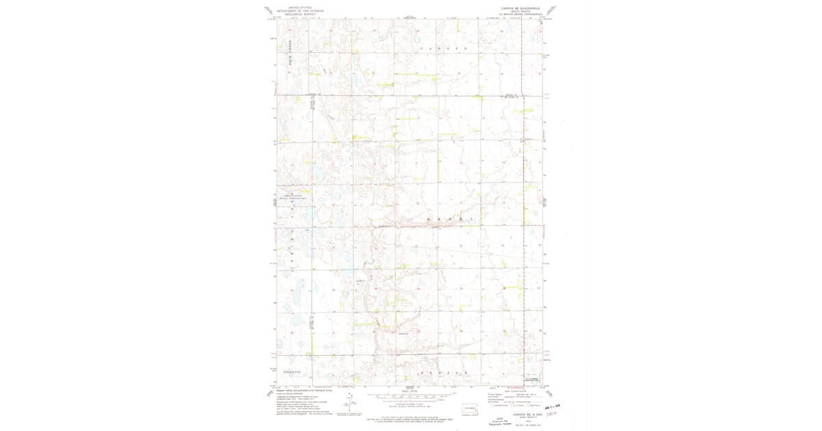 1973 Map of Canova SE, McCook County, SD — High-Res | Pastmaps