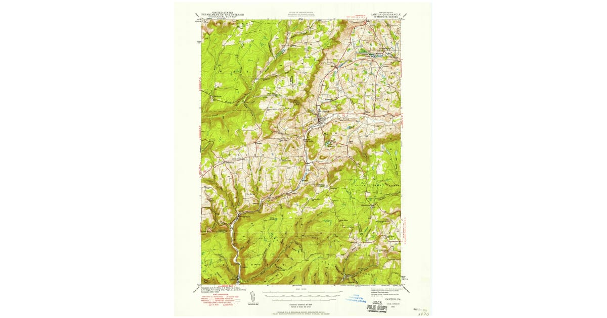 Old Maps of Canton Township, PA for Hiking & Exploration | Pastmaps