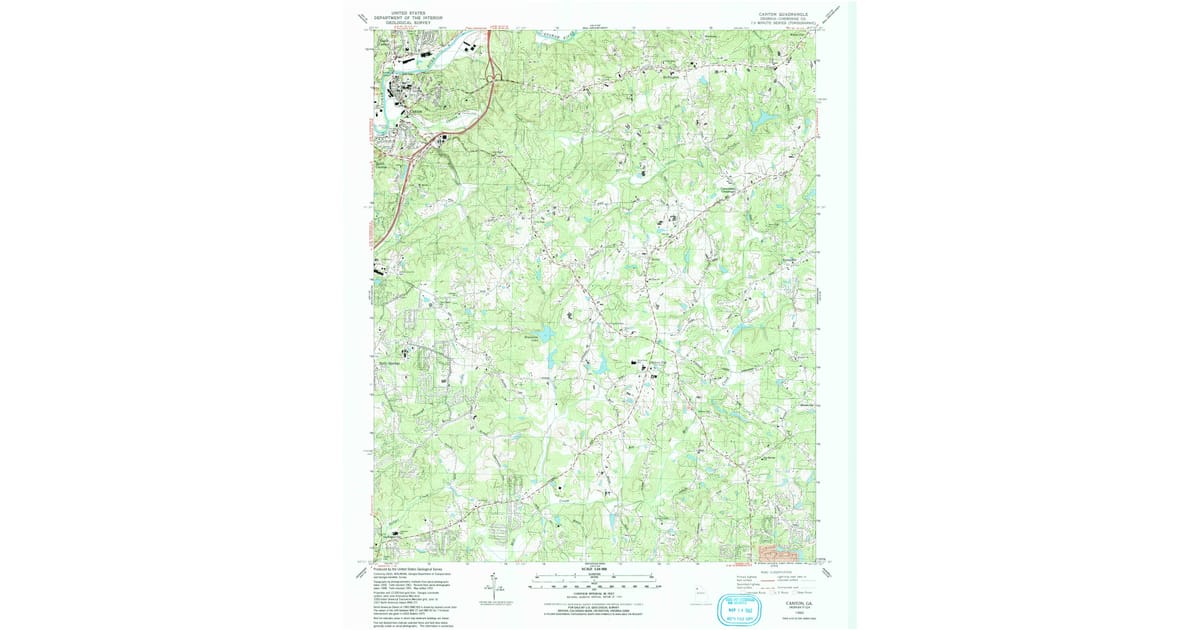 1992 Map of Canton, GA — High-Res | Pastmaps