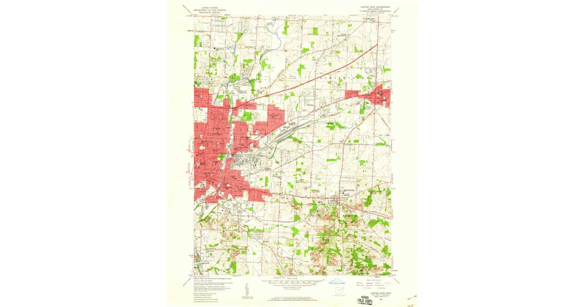 1958 Map of Canton East, Stark County, OH — High-Res | Pastmaps