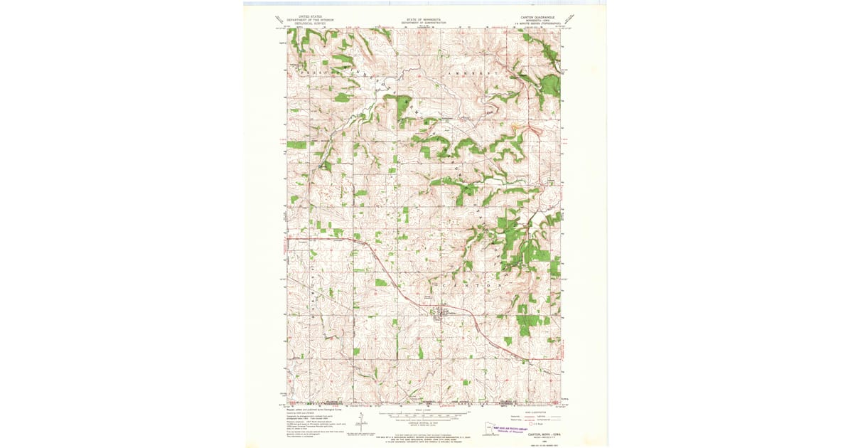 1965 Map of Canton, MN — High-Res | Pastmaps