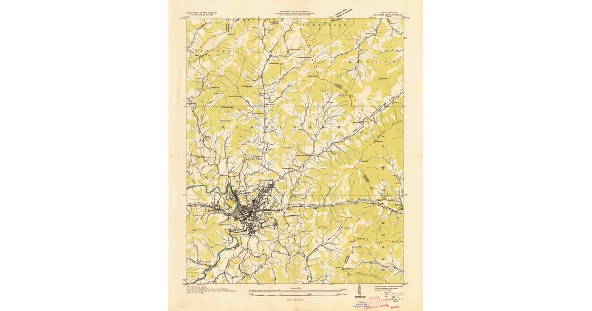 1935 Map of Canton, NC — High-Res | Pastmaps