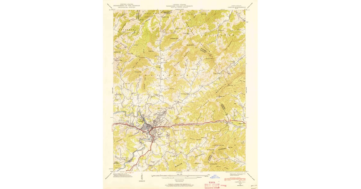 1941 Map of Canton, NC — High-Res | Pastmaps