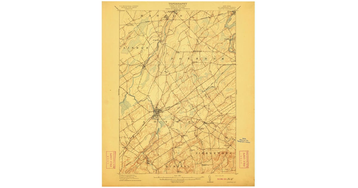1911 Map of Canton, St. Lawrence County, NY — High-Res | Pastmaps