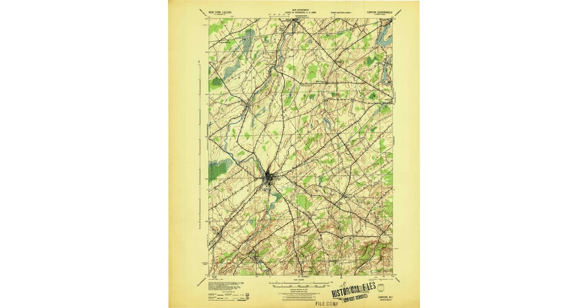 1944 Map of Canton, St. Lawrence County, NY — High-Res | Pastmaps
