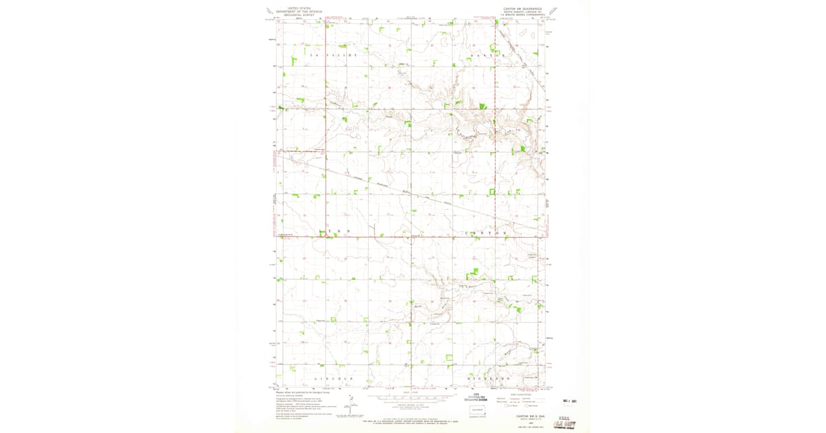 1964 Map of Canton SW, Lincoln County, SD — High-Res | Pastmaps