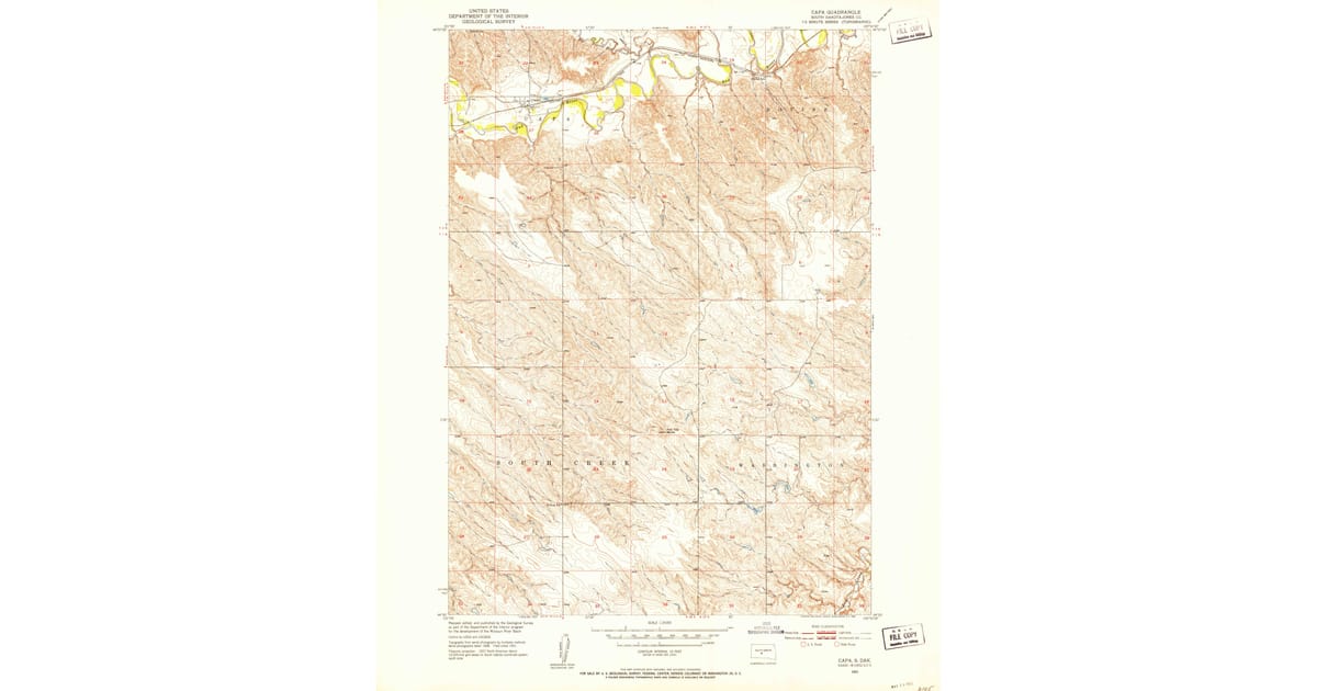 1951 Map of Capa, Jones County, SD — High-Res | Pastmaps