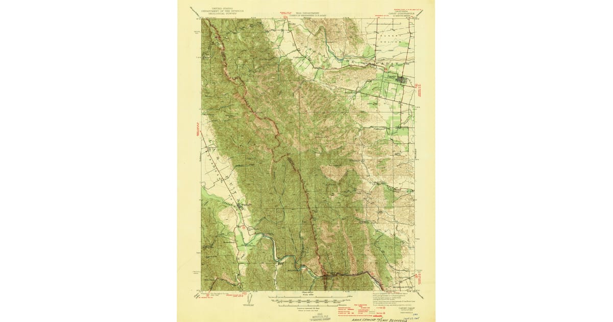 1943 Map of Capay, Yolo County, CA — High-Res | Pastmaps