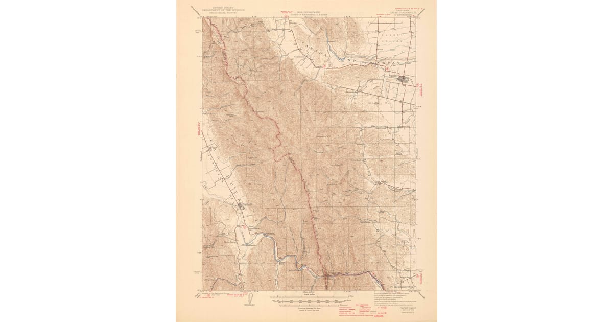 1945 Map of Capay, Yolo County, CA — High-Res | Pastmaps