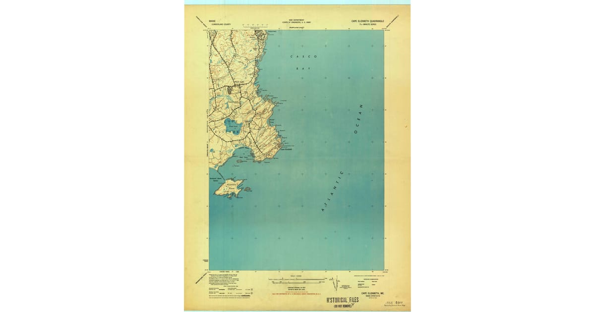 1944 Map of Cape Elizabeth, Cumberland County, ME — High-Res | Pastmaps