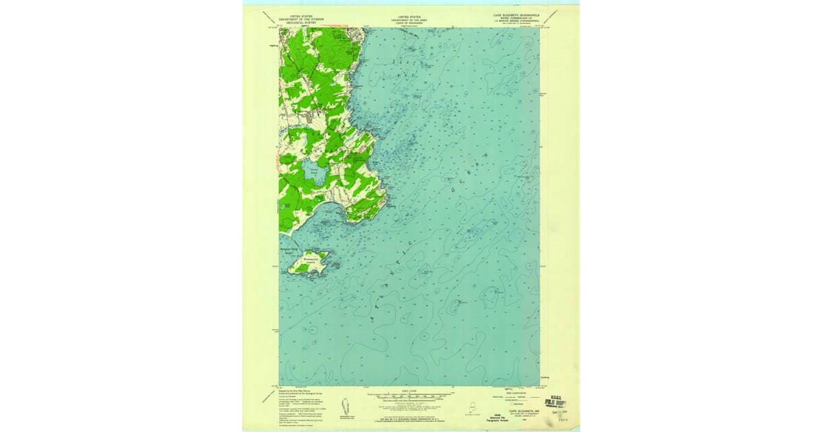 1957 Map of Cape Elizabeth, Cumberland County, ME — High-Res | Pastmaps