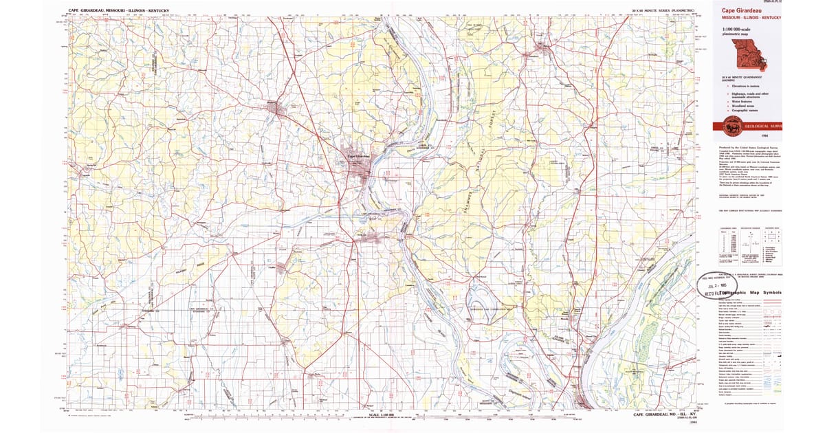1980s Maps of Alexander County, IL | Pastmaps
