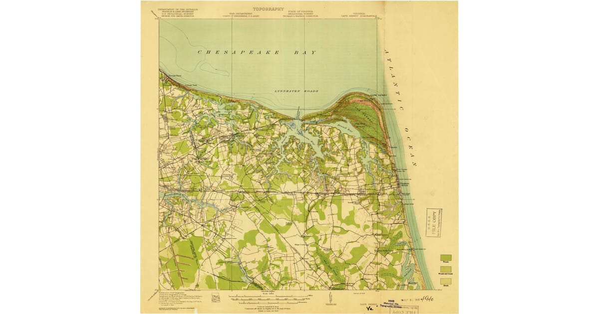 1919 Map of Cape Henry, Virginia — High-Res | Pastmaps
