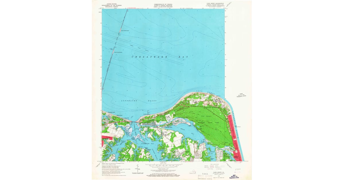 1964 Map of Cape Henry, Virginia — High-Res | Pastmaps