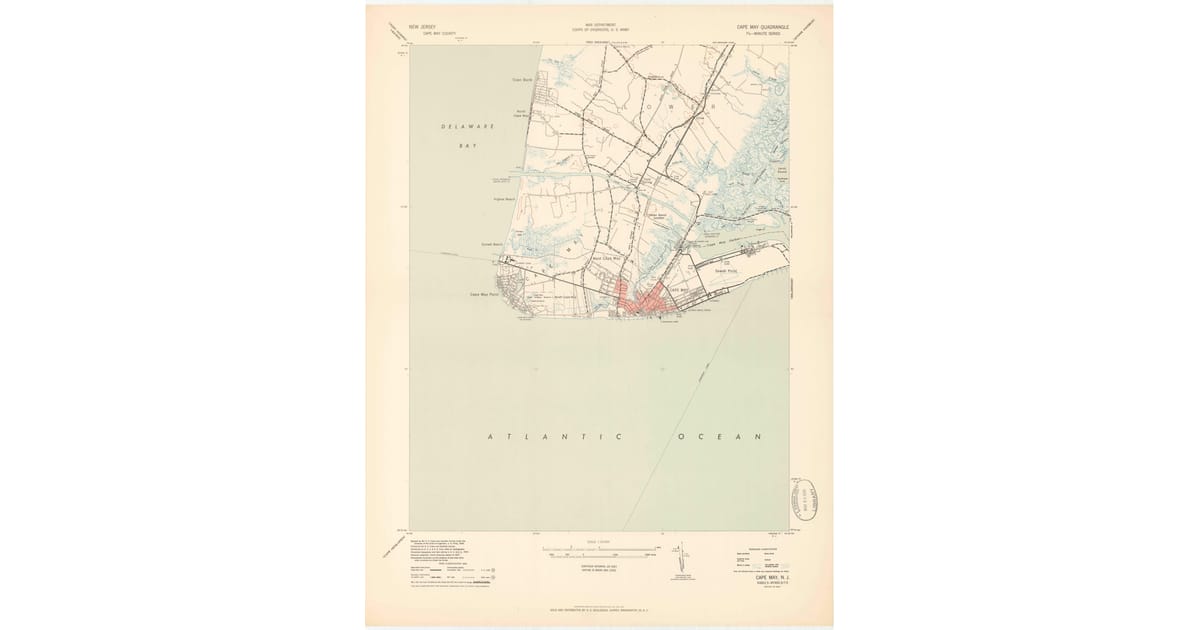 1944 Map of Cape May, NJ — High-Res, 1944 Print #2 | Pastmaps