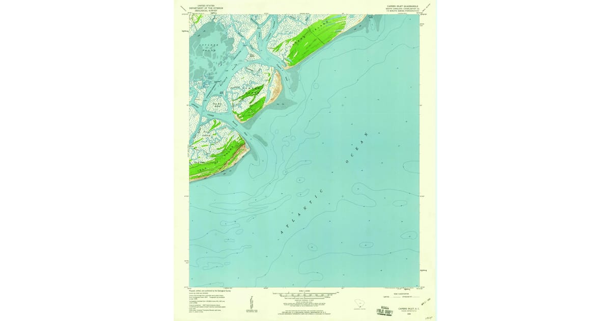 1959 Map of Capers Inlet, Charleston County, SC — High-Res | Pastmaps