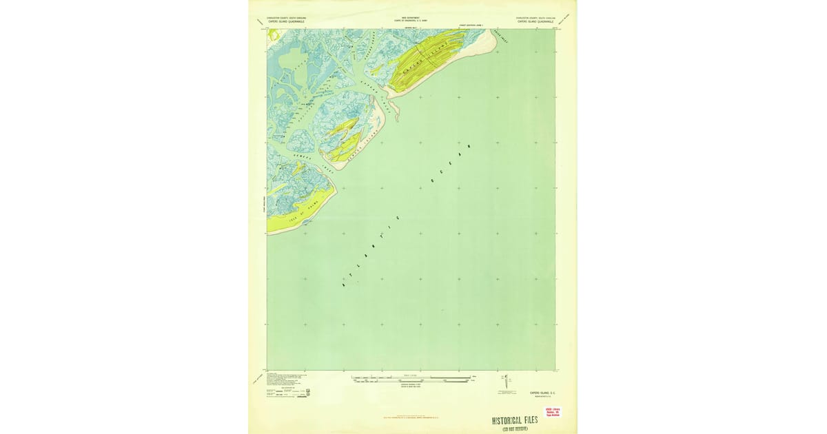 1943 Map of Capers Island, Charleston County, SC — High-Res | Pastmaps