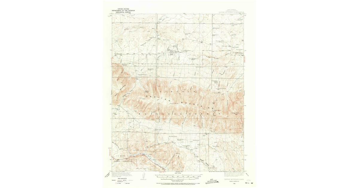 1935 Map of Capitan Mountains, Lincoln County, NM — High-Res, 1971 ...