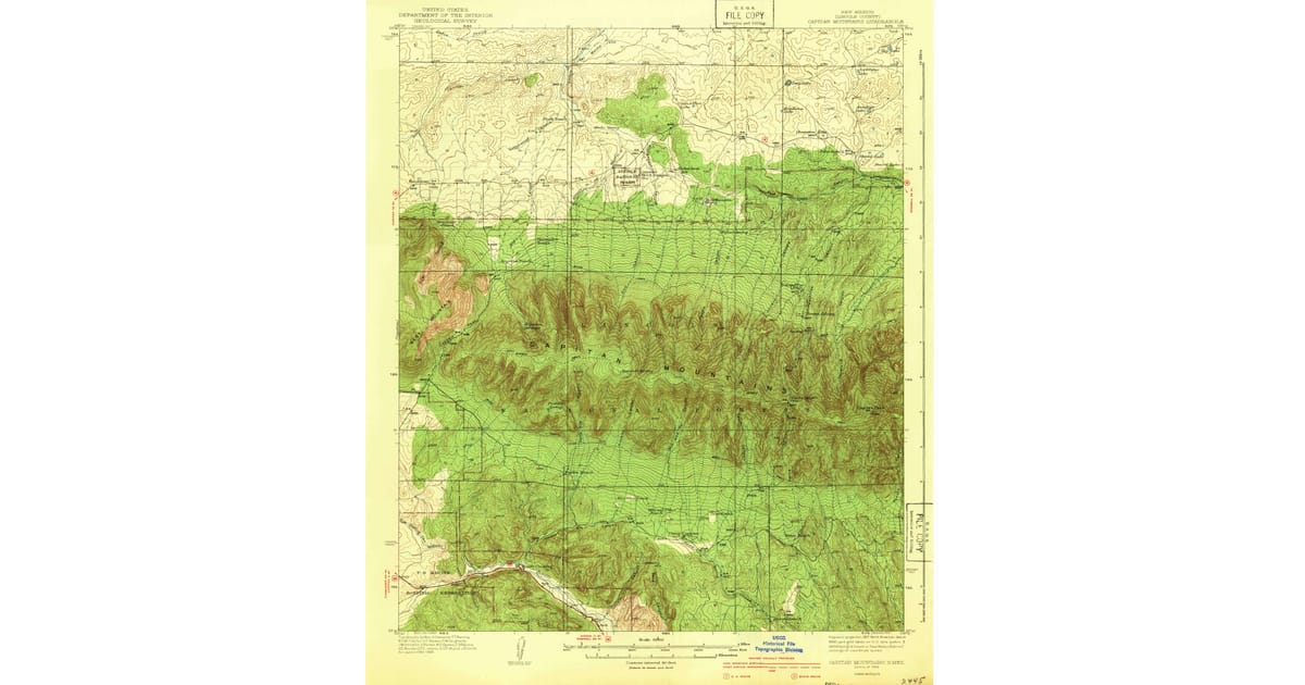 1940 Map of Capitan Mountains, Lincoln County, NM — High-Res | Pastmaps