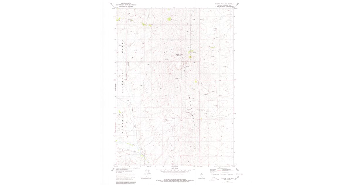 1980 Map of Capitol Peak, Humboldt County, NV — High-Res | Pastmaps