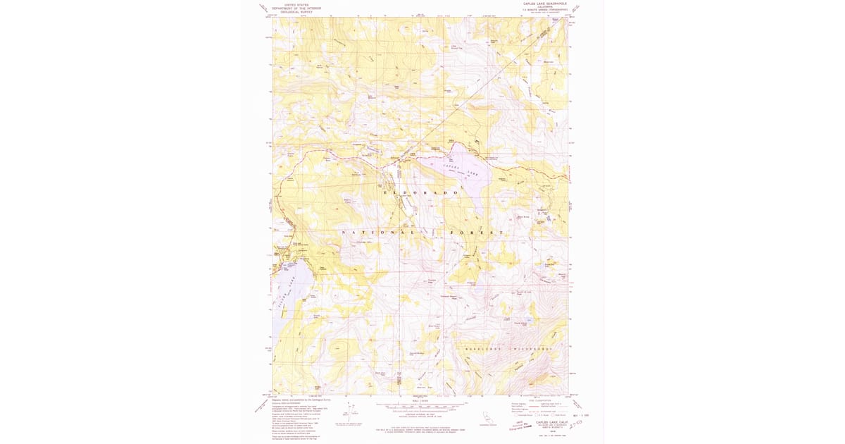 1979 Map of Caples Lake, Alpine County, CA — High-Res | Pastmaps