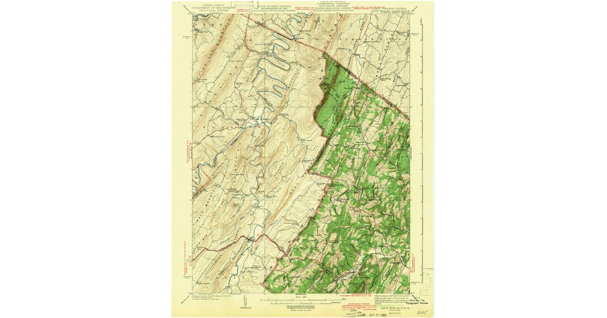 1943 Map of Capon Bridge, WV — High-Res | Pastmaps