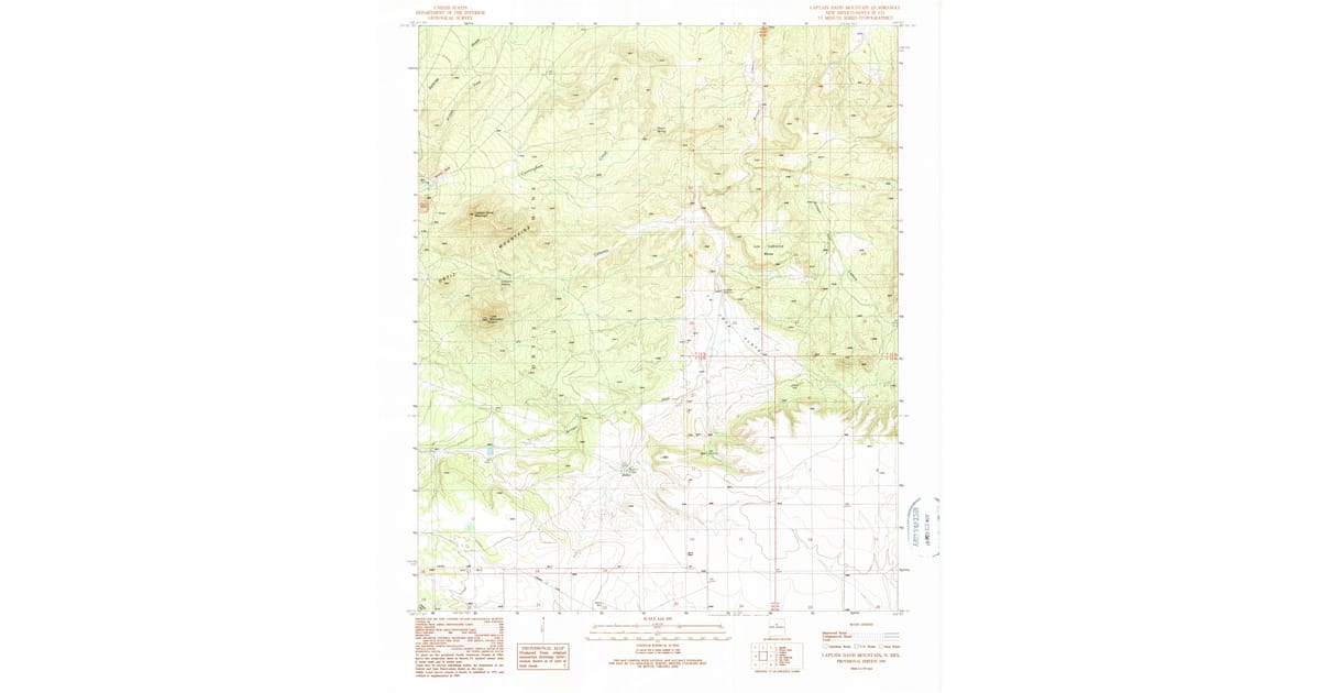 1990 Map of Captain Davis Mountain, Santa Fe County, NM — High-Res ...