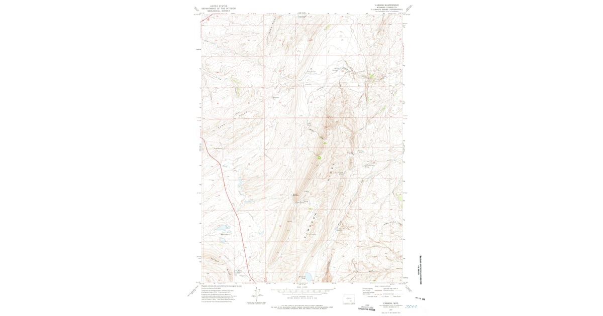 1971 Map of Carbon, Carbon County, WY — High-Res | Pastmaps