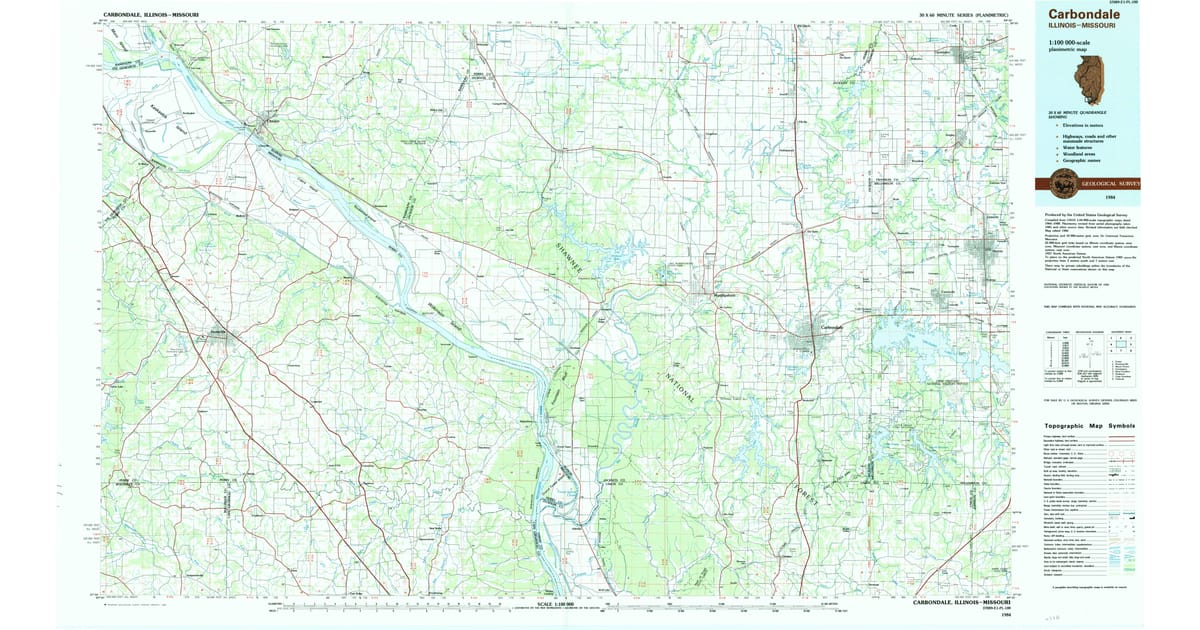 1980s Maps of Jackson County, IL | Pastmaps