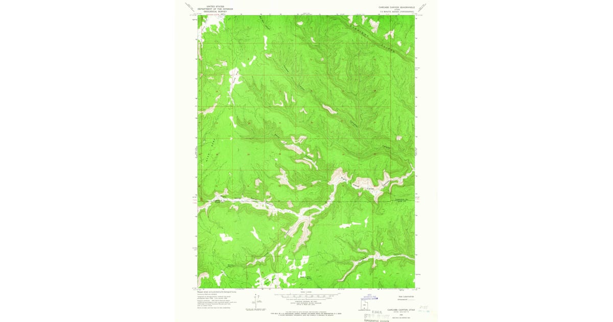 1964 Map of Carcass Canyon, Garfield County, UT — High-Res | Pastmaps