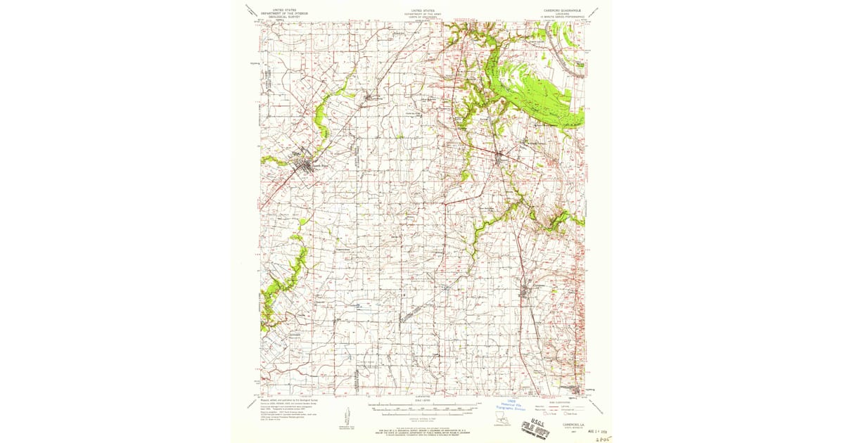 1957 Map of Carencro, LA — High-Res | Pastmaps
