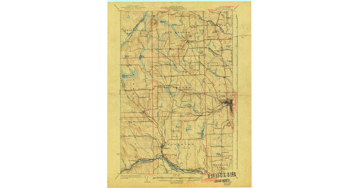 1932 Map of Caribou, ME — High-Res, 1943 Print | Pastmaps