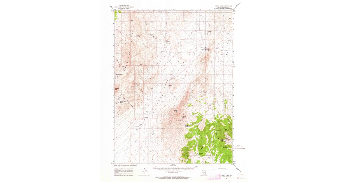 1962 Map of Carico Lake, Lander County, NV — High-Res | Pastmaps