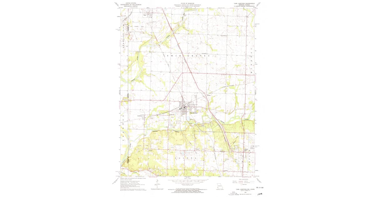 1963 Map of Carl Junction, MO — High-Res | Pastmaps