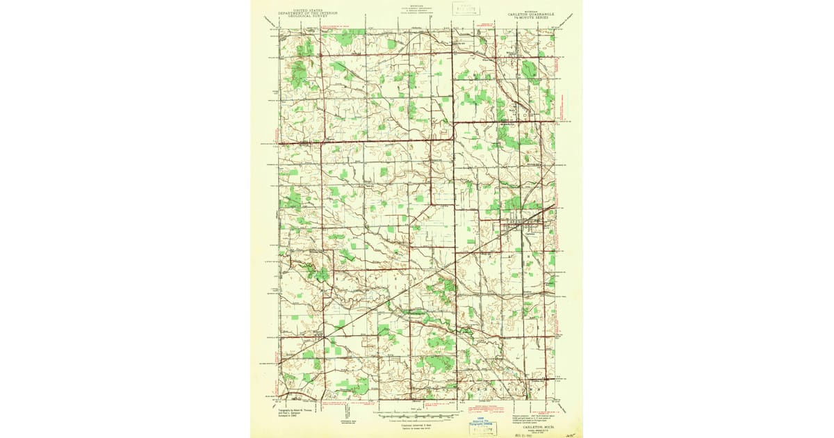 1942 Map of Carleton, MI — High-Res | Pastmaps
