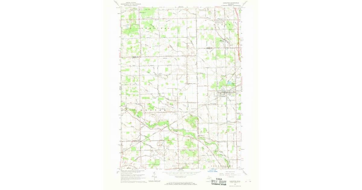 1967 Map of Carleton, MI — High-Res | Pastmaps