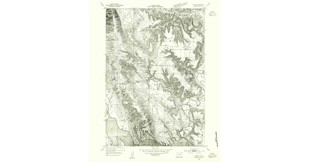 1954 Map of Carlile, Crook County, WY — High-Res | Pastmaps