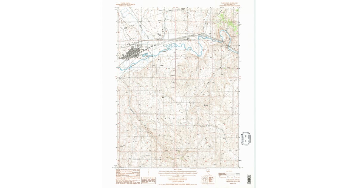 1985 Map of Carlin East, Elko County, NV — High-Res | Pastmaps