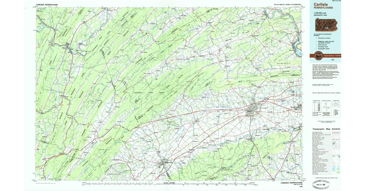 1984 Map of Carlisle, PA — High-Res | Pastmaps