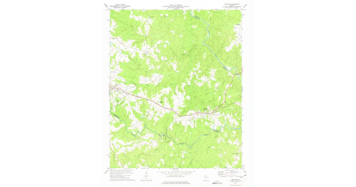 1972 Map of Carlton, GA — High-Res | Pastmaps