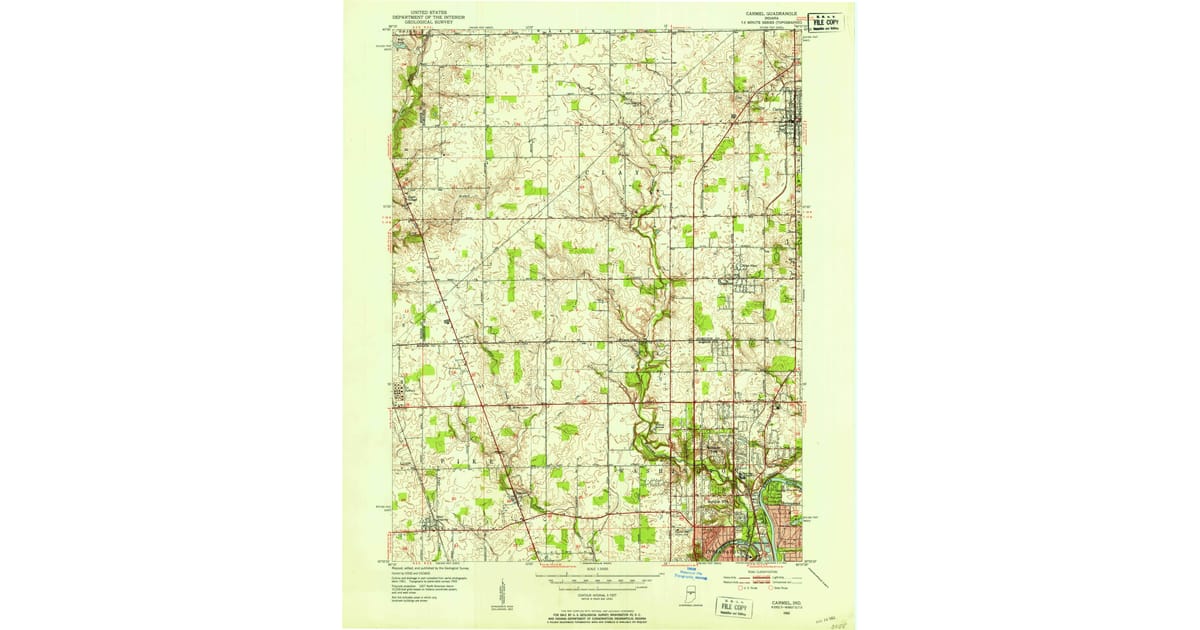 1952 Map of Carmel, IN — High-Res | Pastmaps