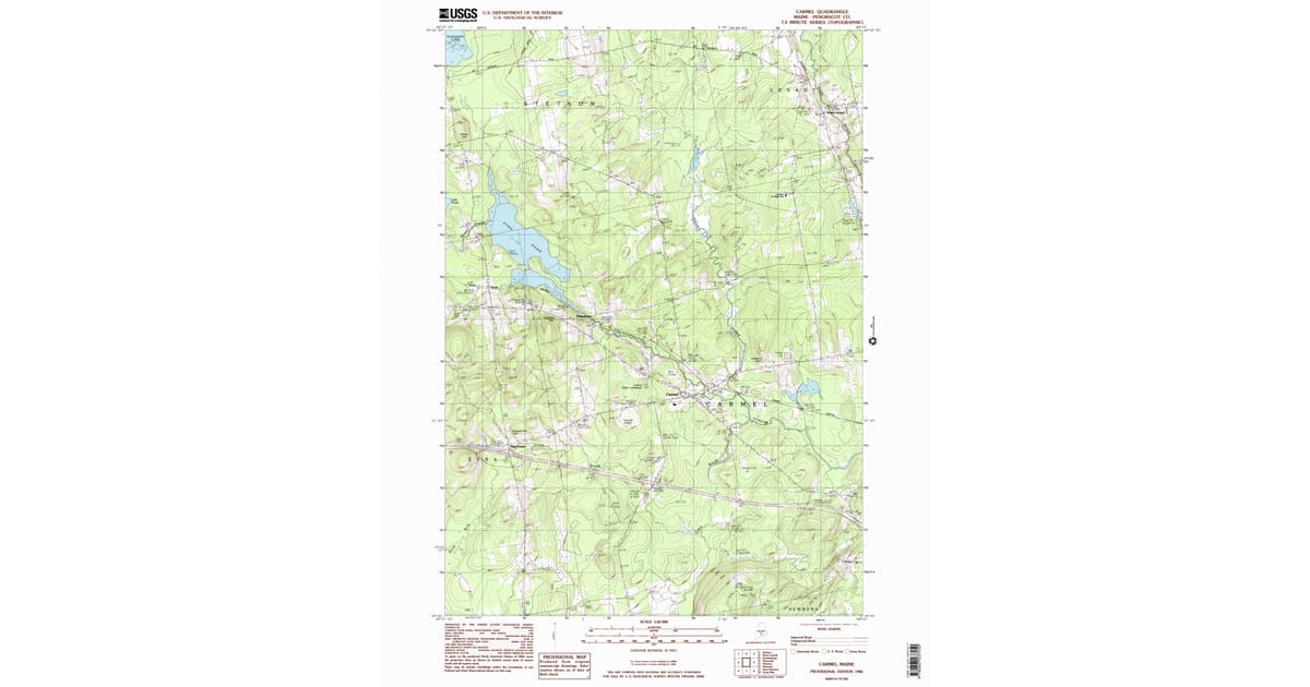 1982 Map of Carmel, Penobscot County, ME — High-Res | Pastmaps