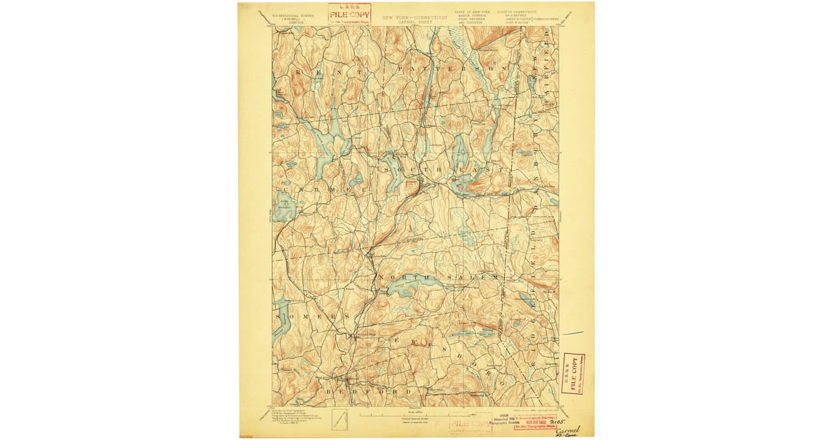 1894 Map of Carmel, Putnam County, NY — High-Res, 1902 Print | Pastmaps