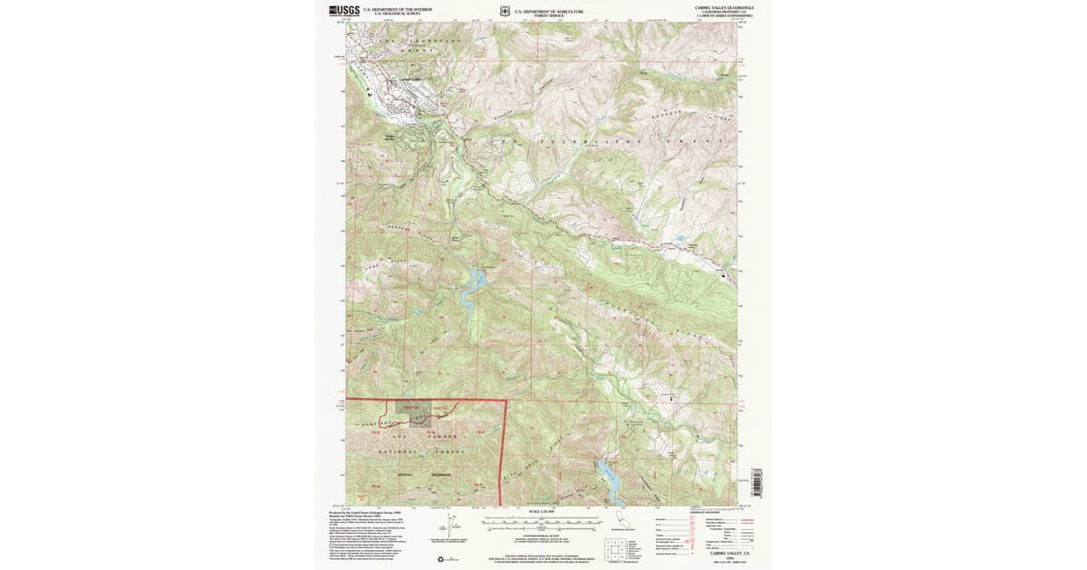 1995 Map of Carmel Valley, Monterey County, CA — High-Res | Pastmaps