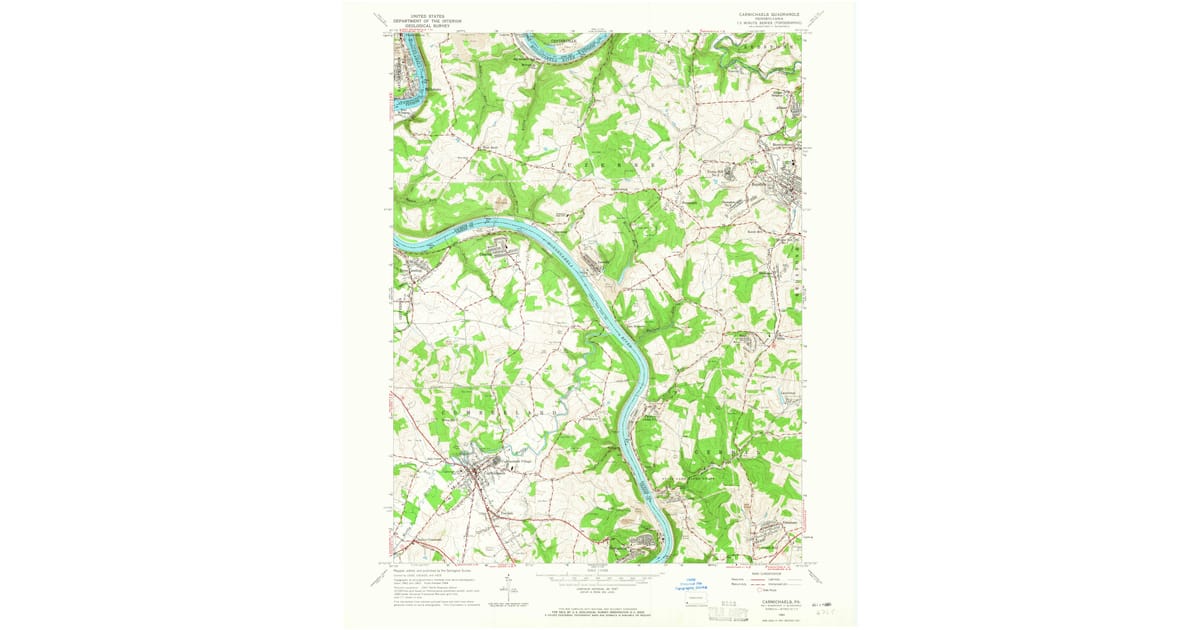 1964 Map of Carmichaels, PA — High-Res | Pastmaps