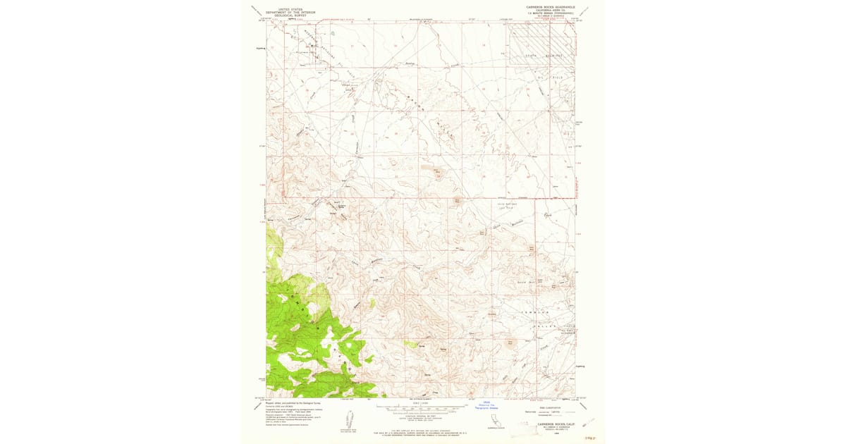 1959 Map of Carneros Rocks, Kern County, CA — High-Res | Pastmaps