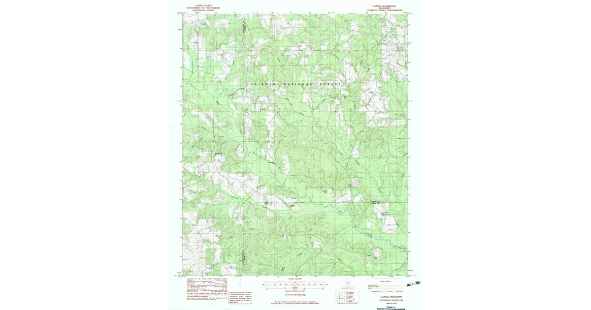 1983 Map of Carnes, Forrest County, MS — High-Res | Pastmaps