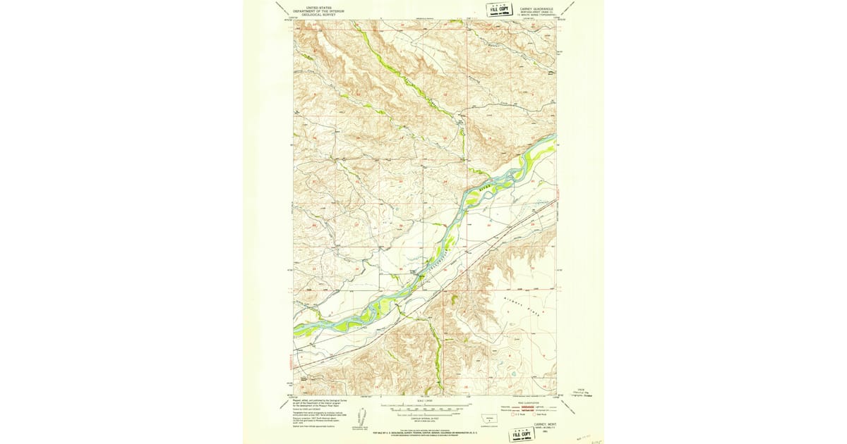 1951 Map of Carney, Sweet Grass County, MT — High-Res | Pastmaps