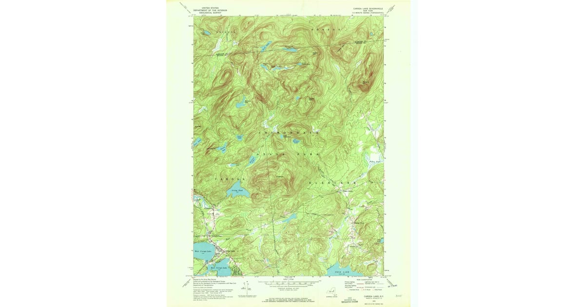 1970 Map of Caroga Lake, NY — High-Res | Pastmaps