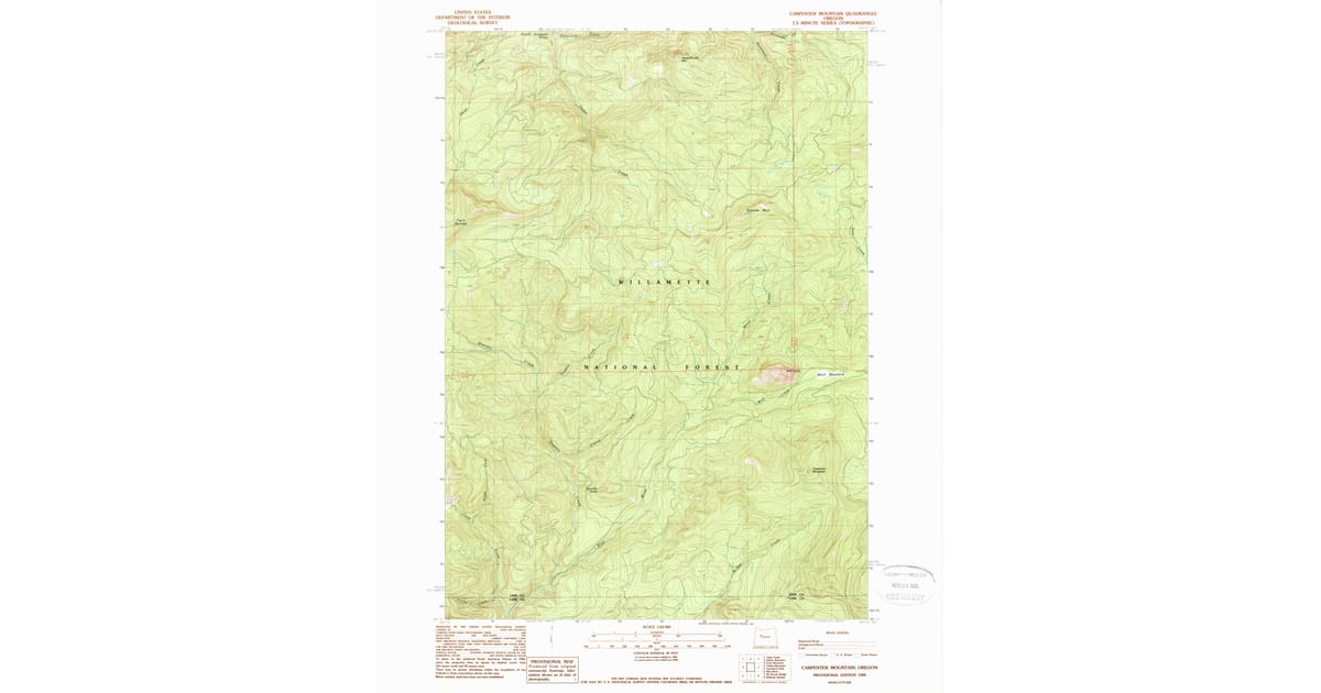 1989 Map of Carpenter Mountain, Linn County, OR — High-Res | Pastmaps